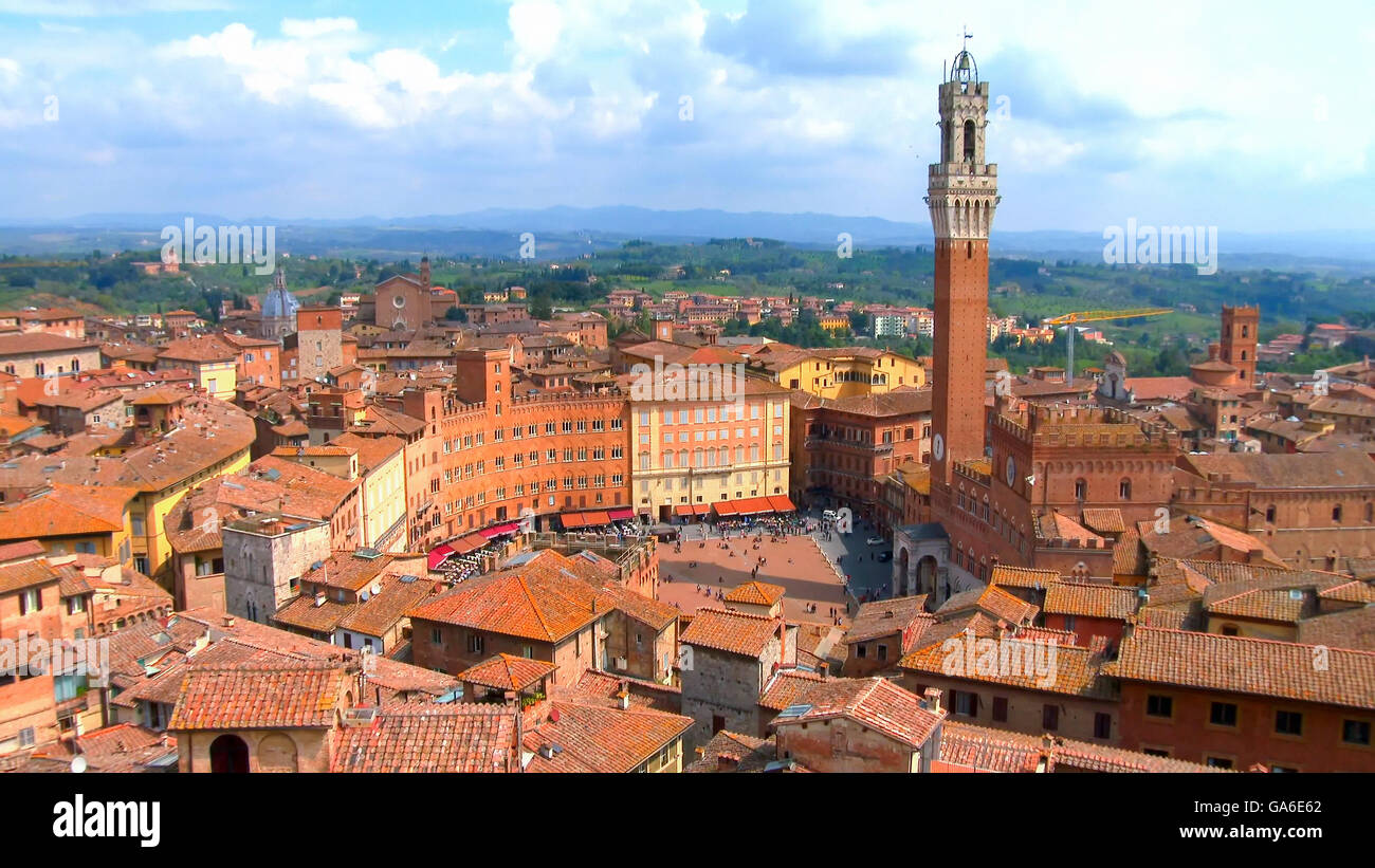 Aerial view of the historic center of Siena Stock Photo - Alamy