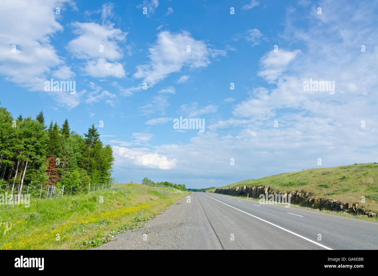 Highway in North part of New Brunswick, Canada Stock Photo - Alamy