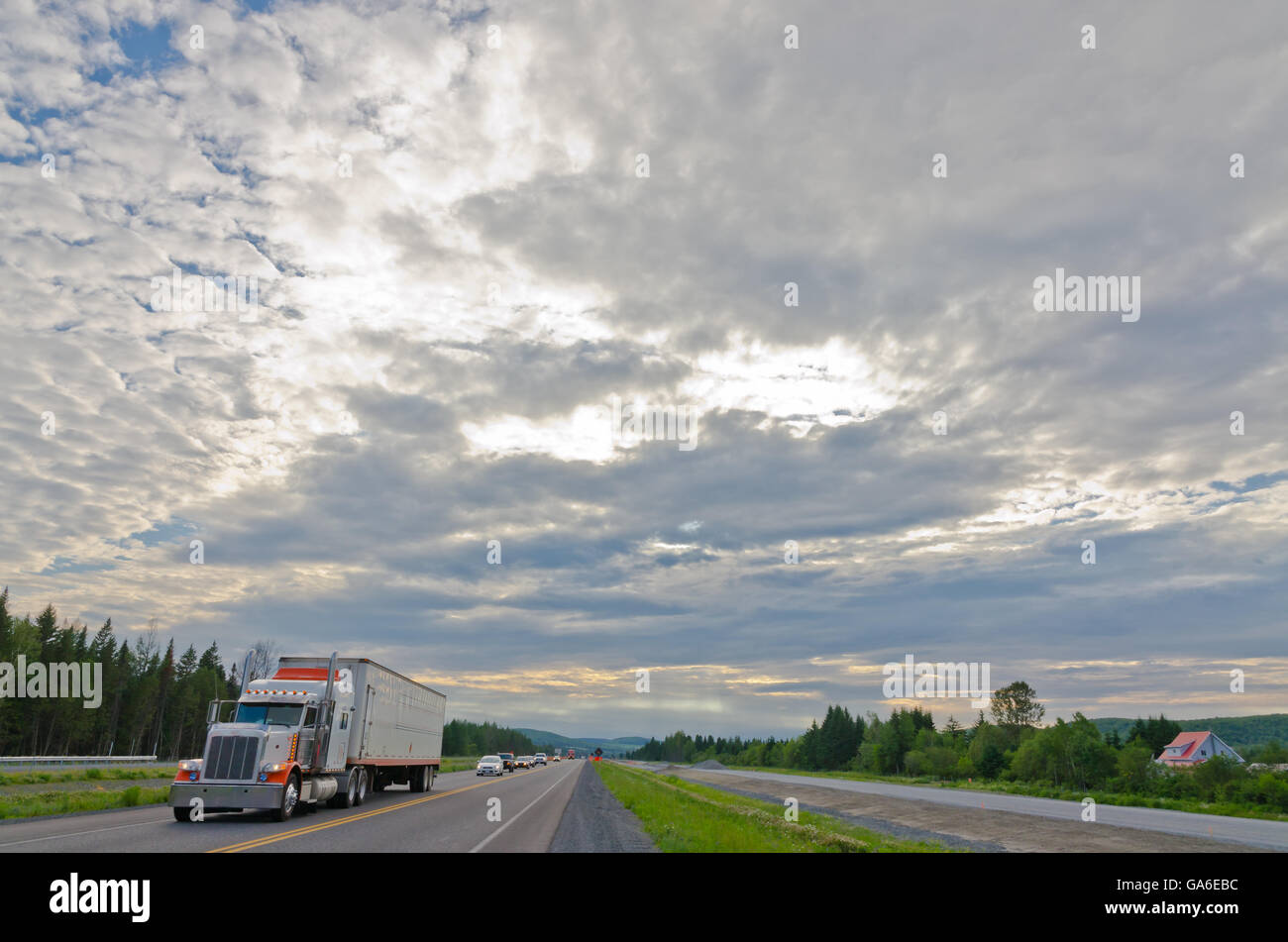 Highway in North part of New Brunswick, Canada Stock Photo - Alamy