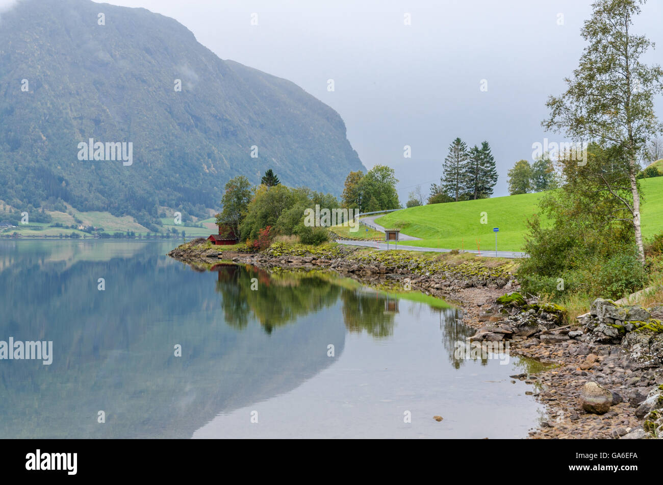 Reflection in the fjord hi-res stock photography and images - Alamy