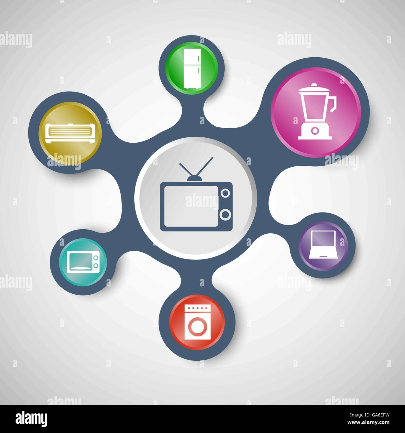 Electrical Machine infographic templates with connected metaballs ...