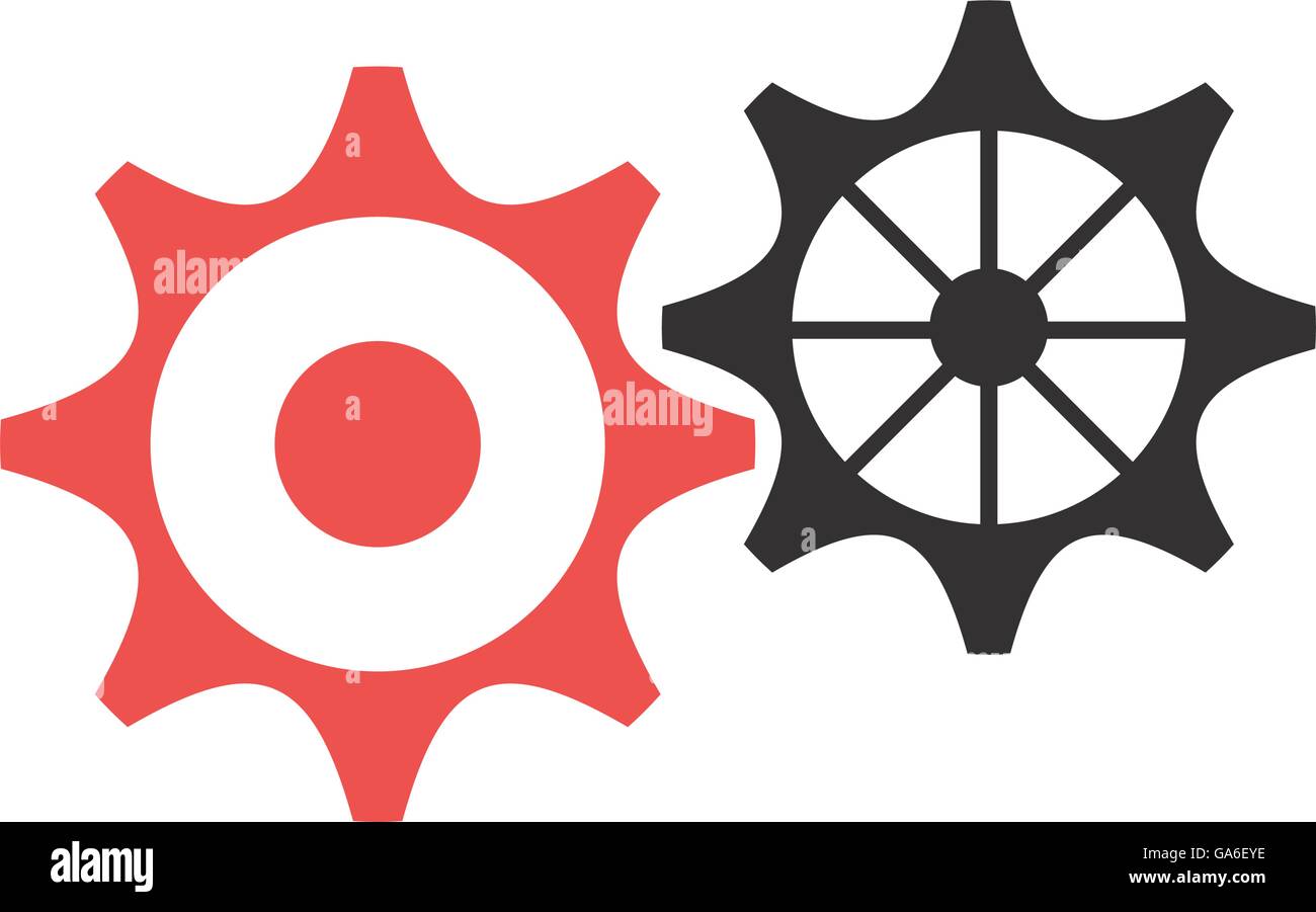 black and red settings icon, vector graphic Stock Vector Image & Art ...