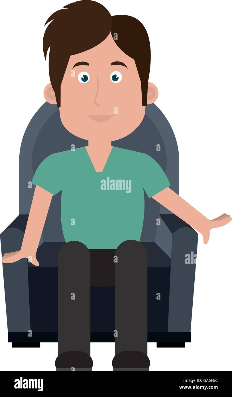 Male sitting on home sofa cartoon Stock Vector Image & Art - Alamy
