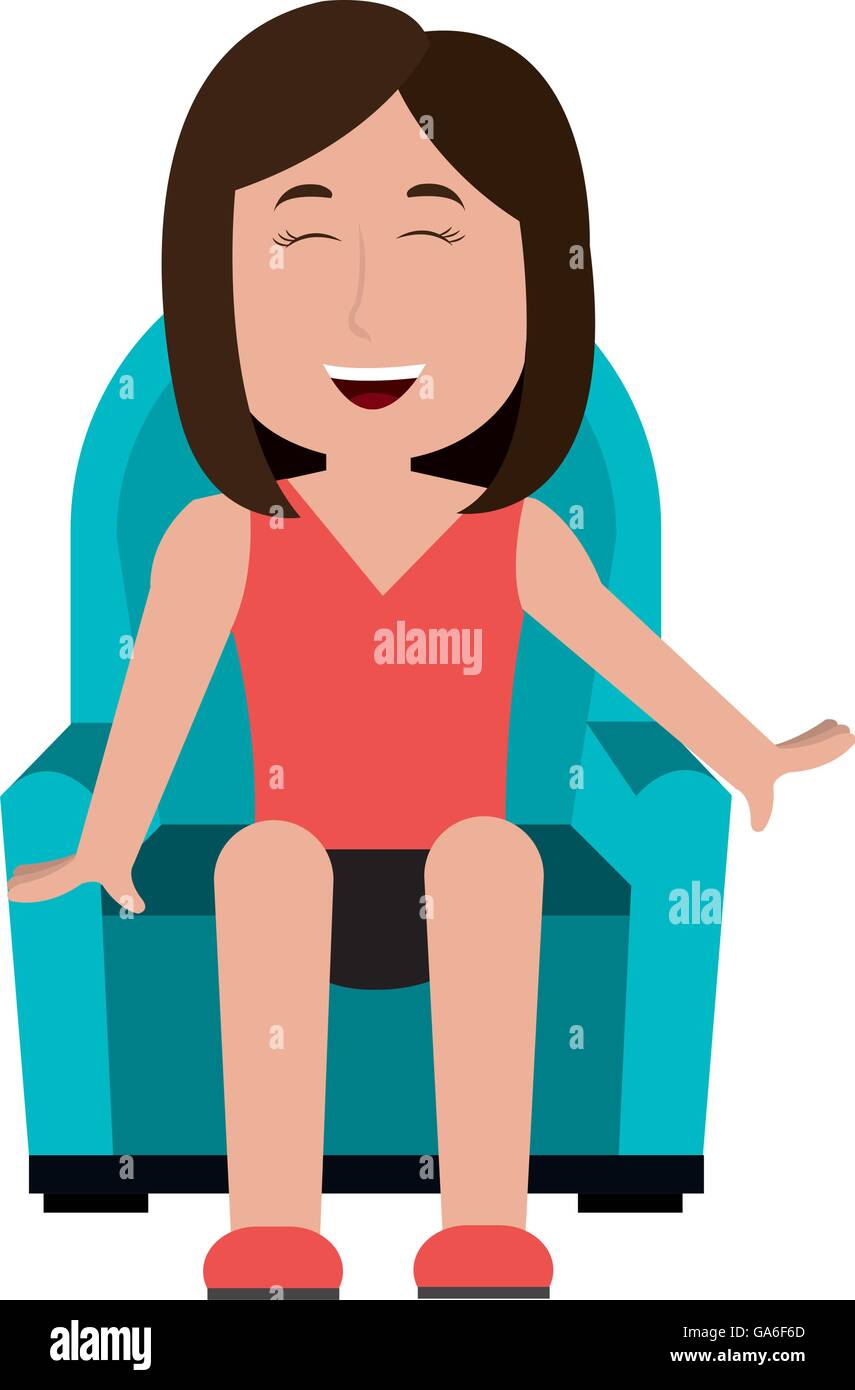 Female sitting on home sofa cartoon Stock Vector Image & Art - Alamy