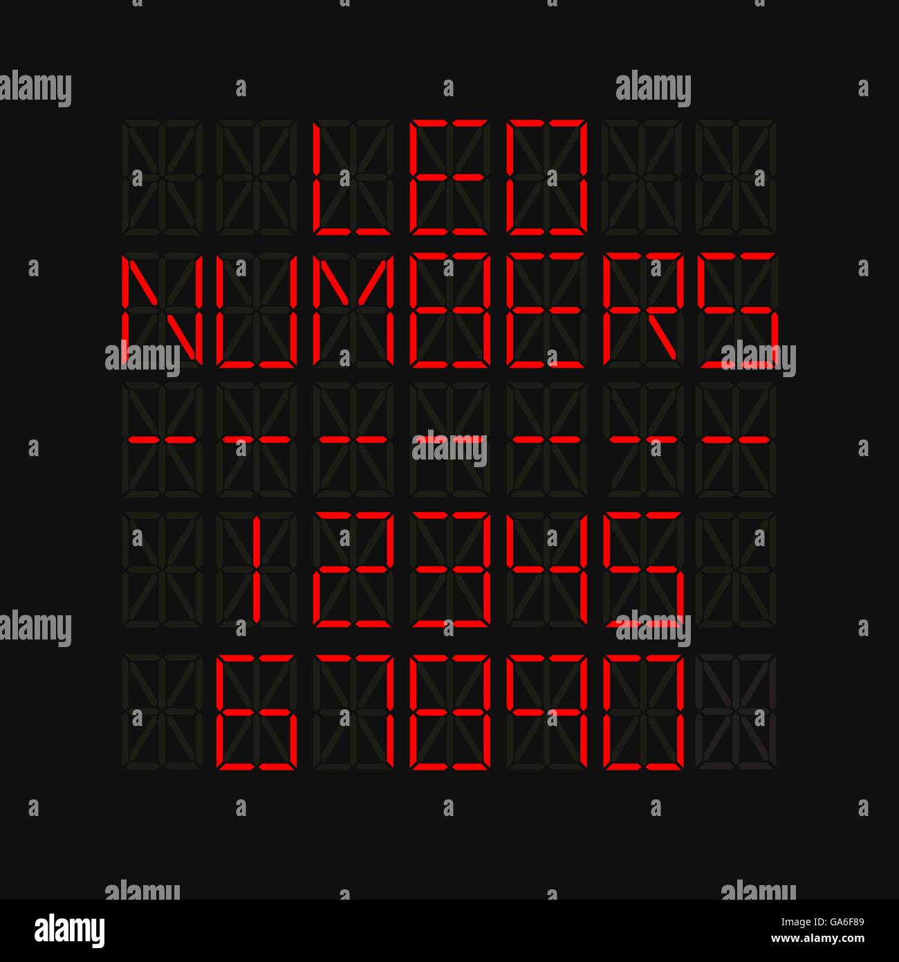 Set of numbers on LED screen Stock Vector Image & Art - Alamy