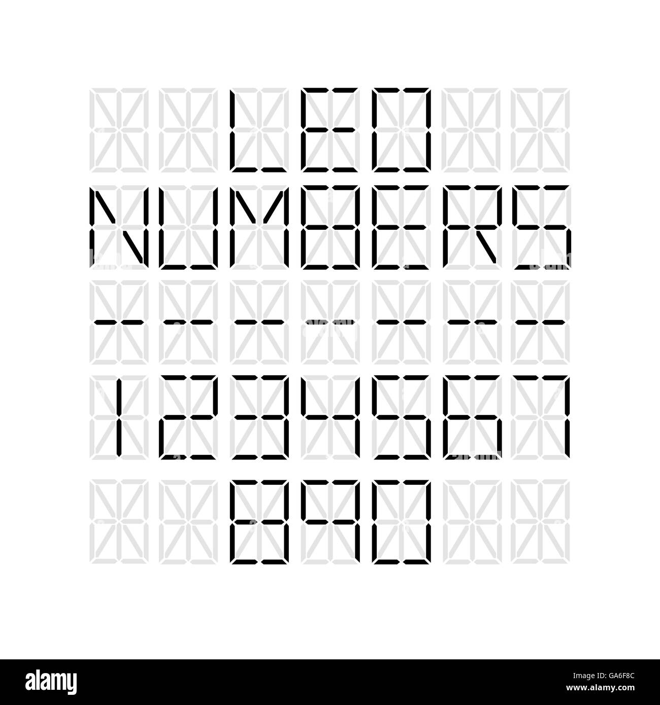 Set of numbers on LED screen Stock Vector Image & Art - Alamy