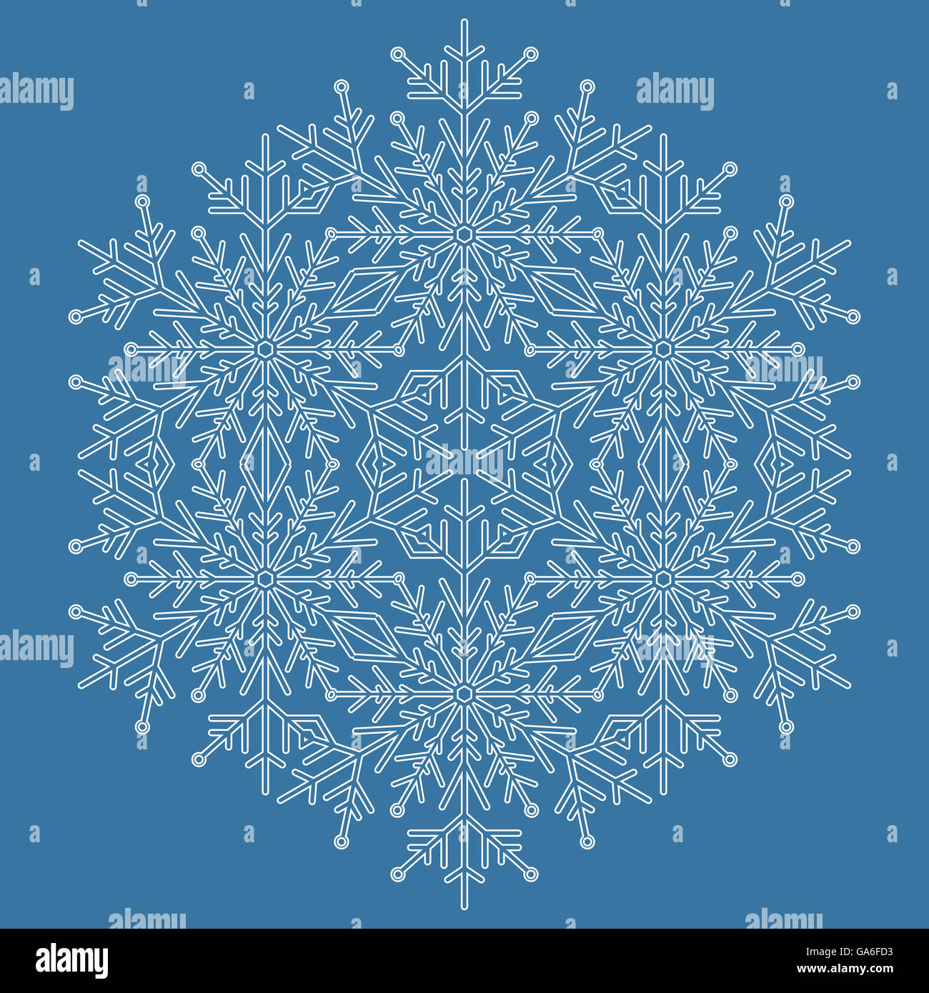 Pretty Round Snowflake Stock Photo - Alamy