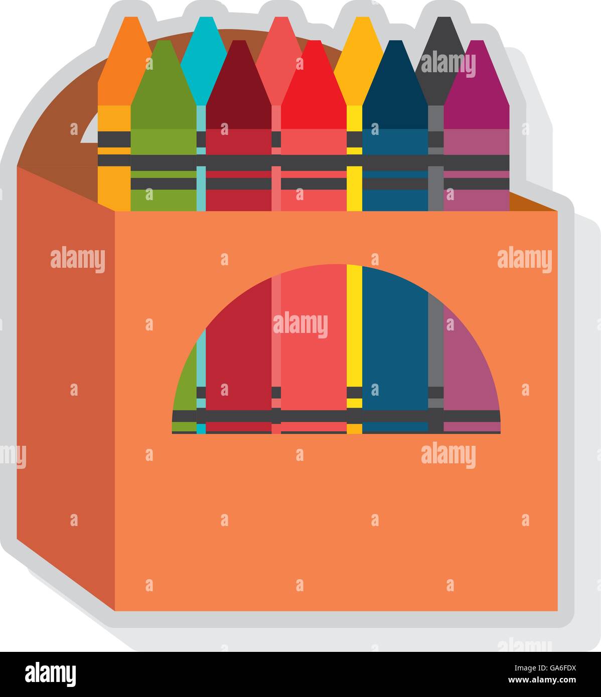 colorful box and crayon set, vector graphic Stock Vector Image & Art ...