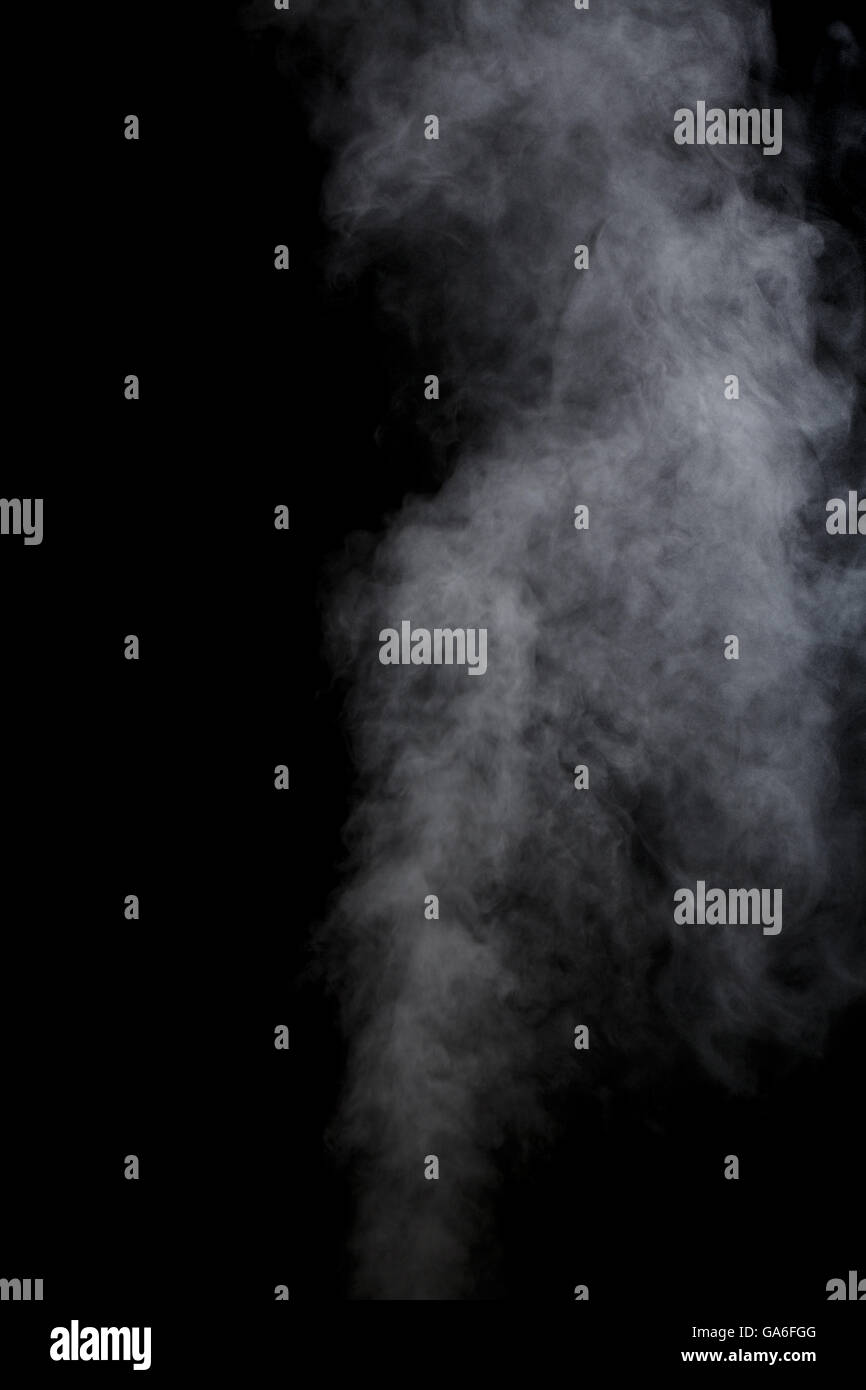 Abstract white water vapor on a black background. Texture. Design ...