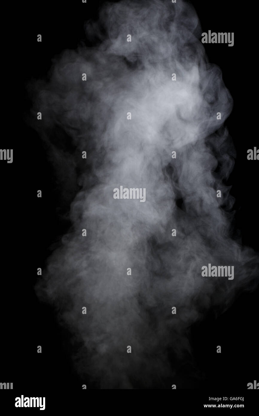 Abstract white water vapor on a black background. Texture. Design ...