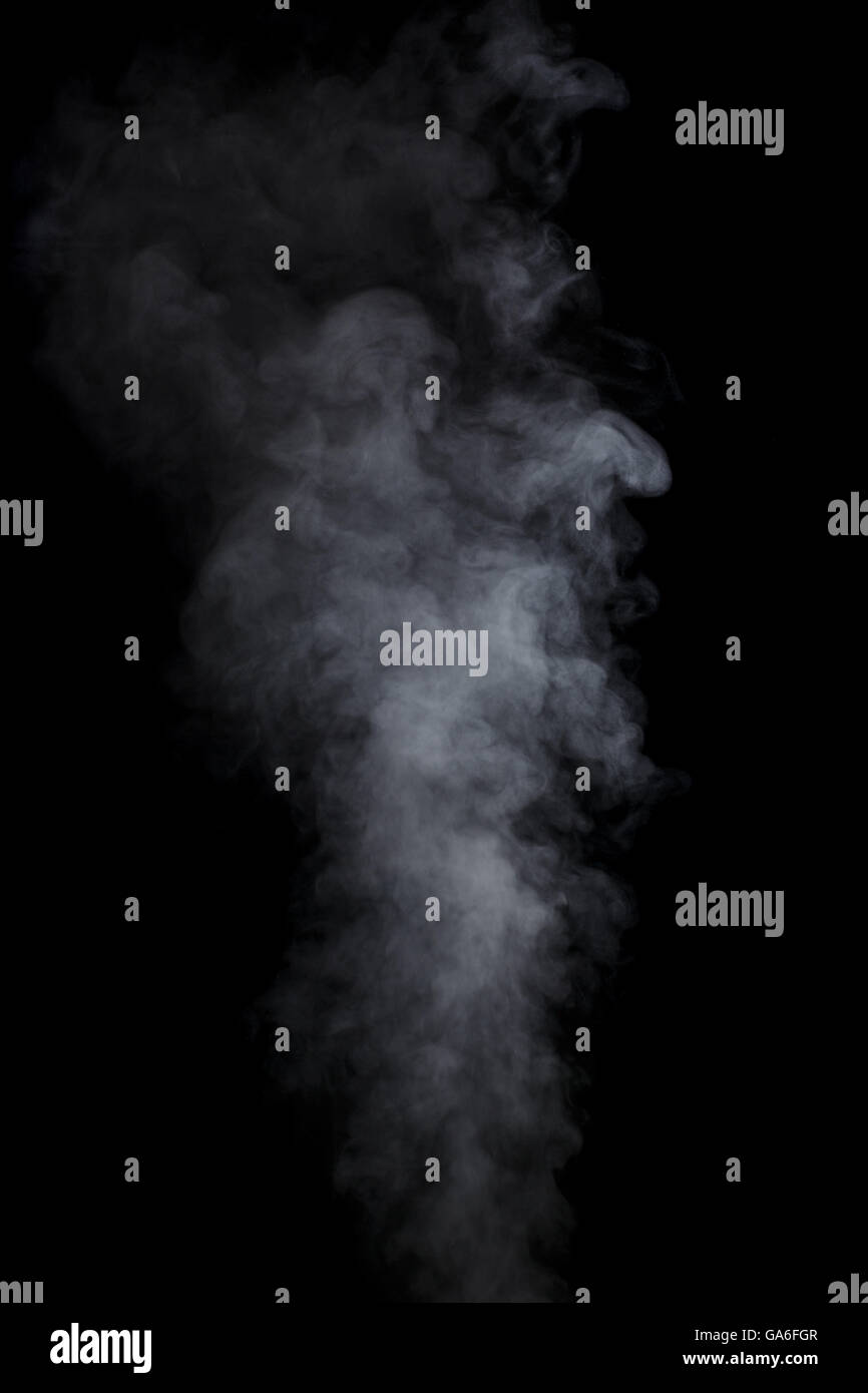 Abstract white water vapor on a black background. Texture. Design ...