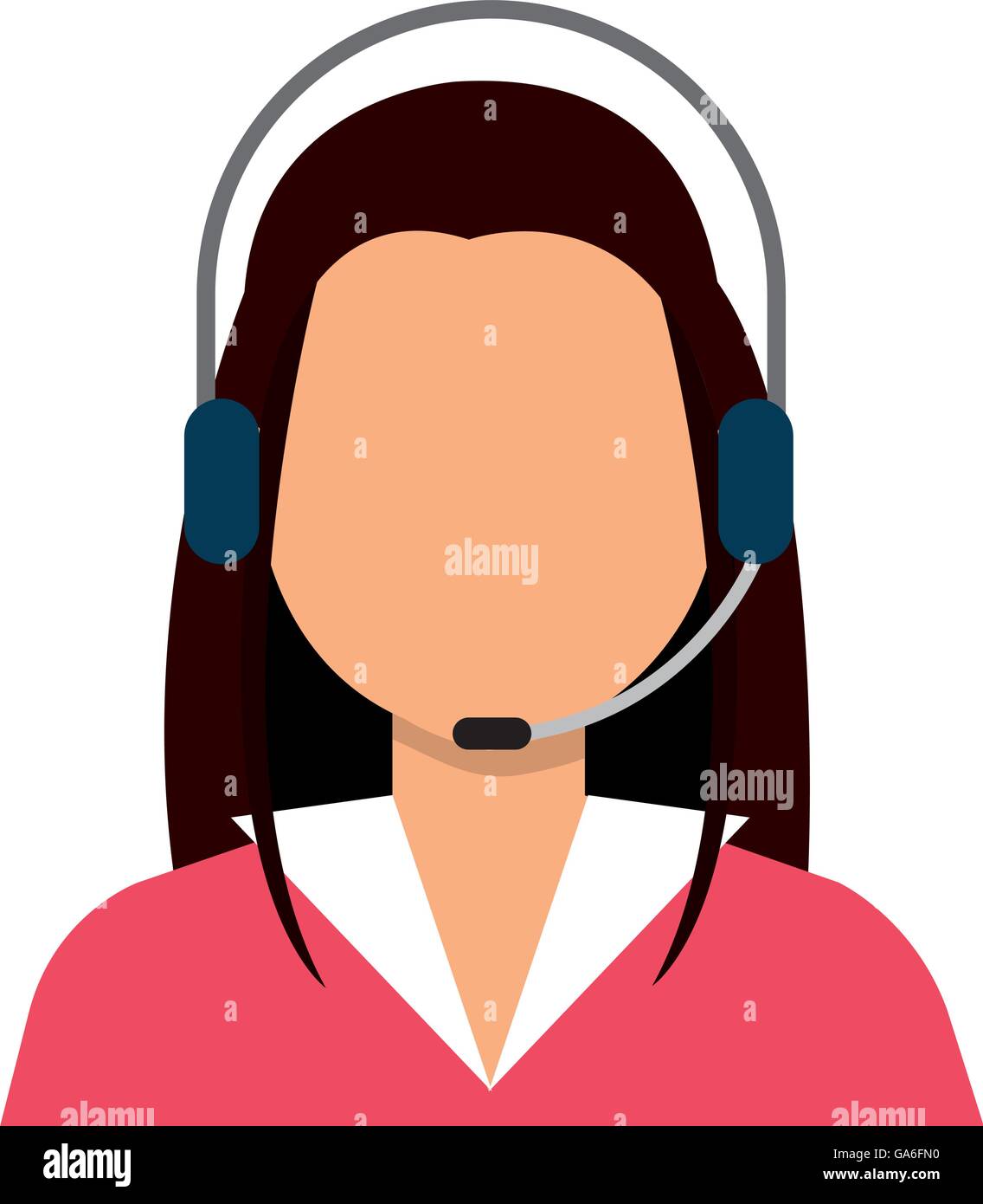 Female with headphones and microphone cartoon Stock Vector Image & Art ...