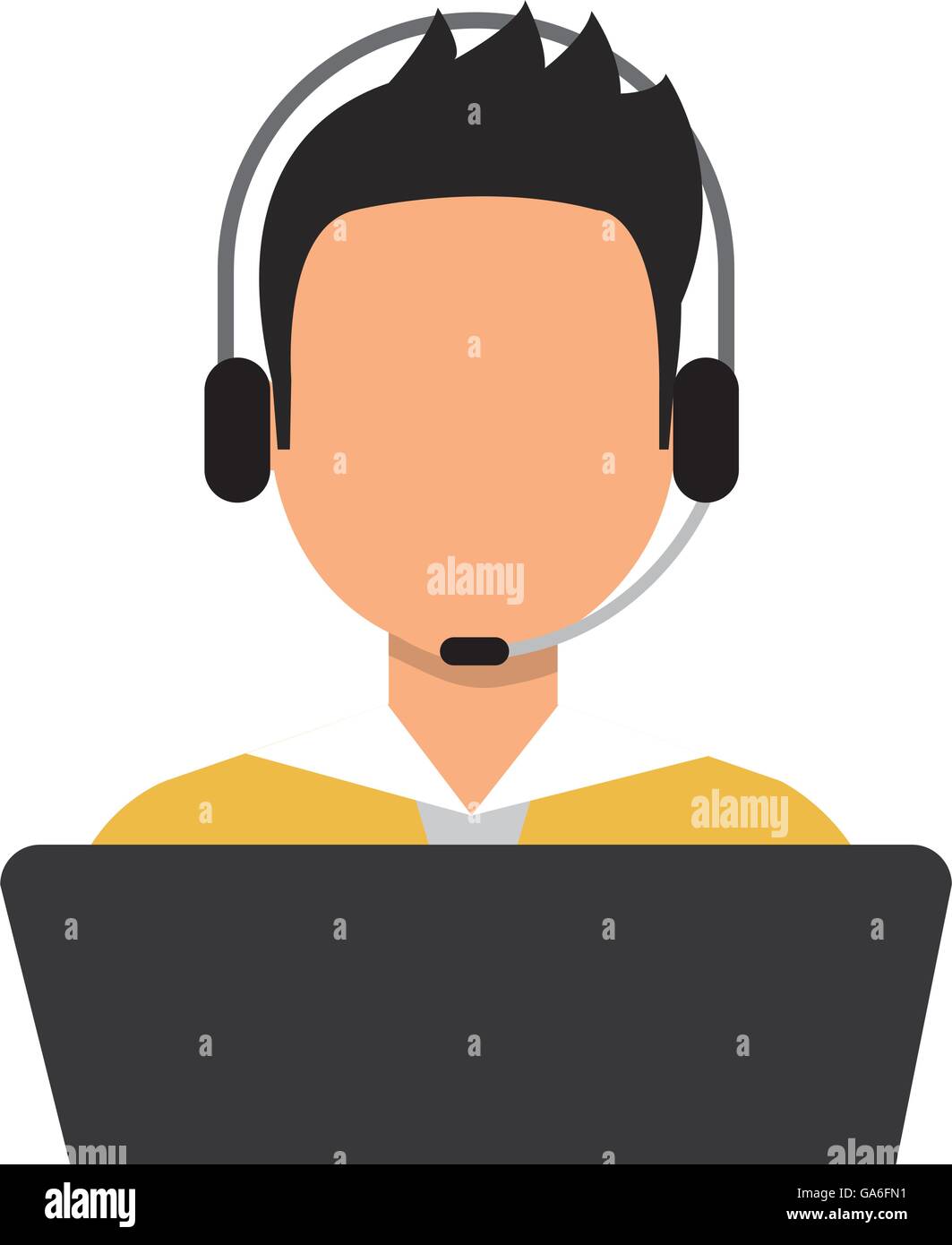 Male with headphones and microphone cartoon Stock Vector Image & Art ...