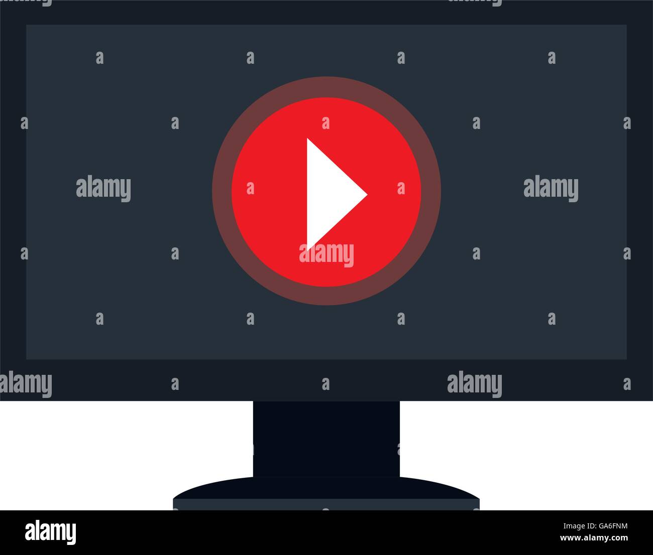 Play button over computer, vector illustration Stock Vector Image & Art ...