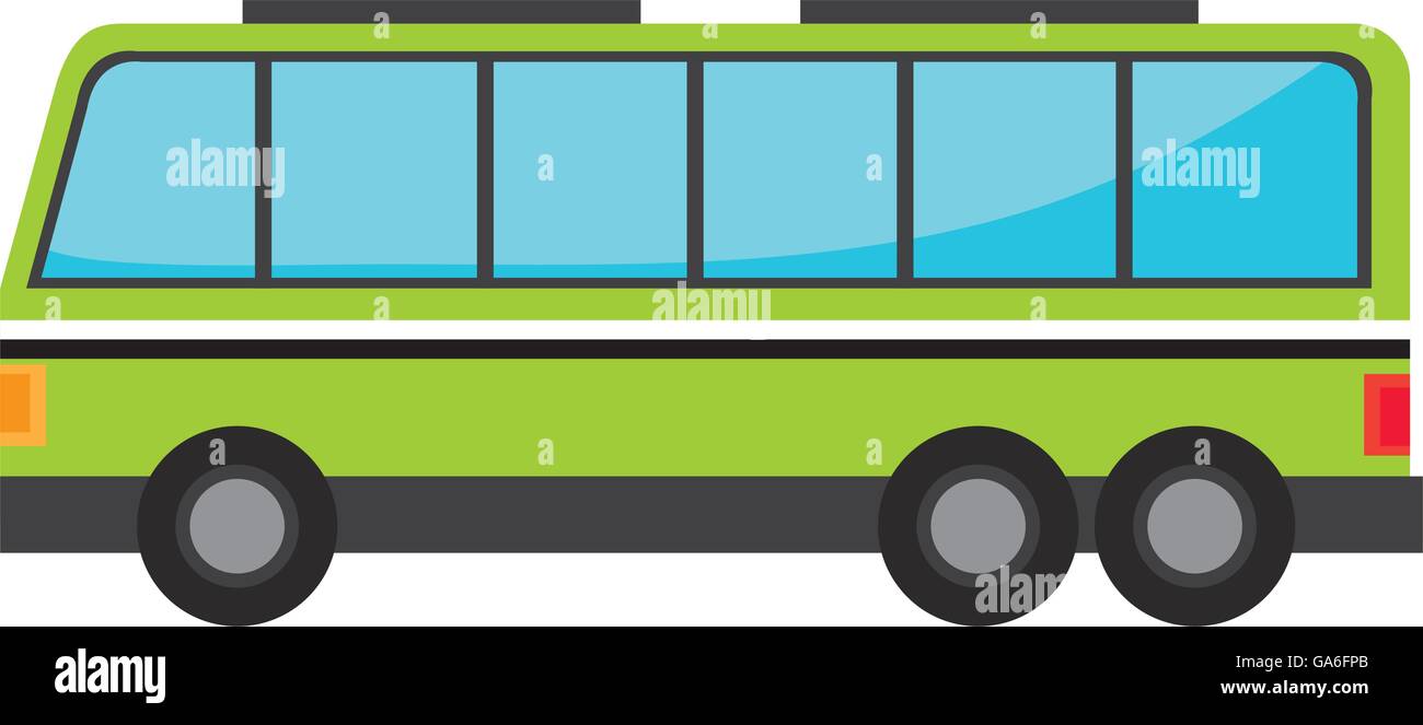 Green bus with windows isolated on white background Stock Vector Image ...