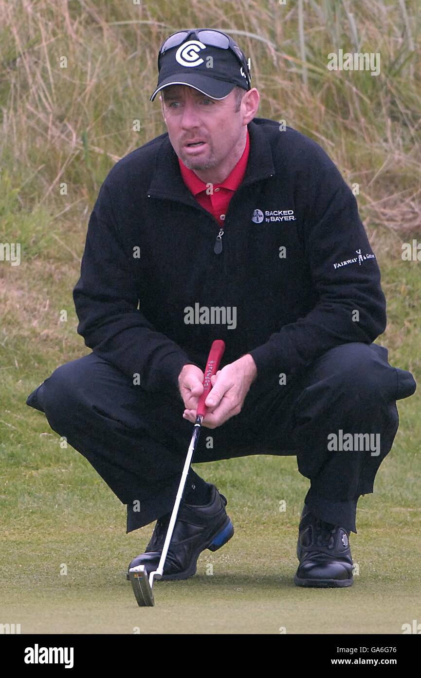 Rod Pampling in action during The Open Championship at the Carnoustie ...