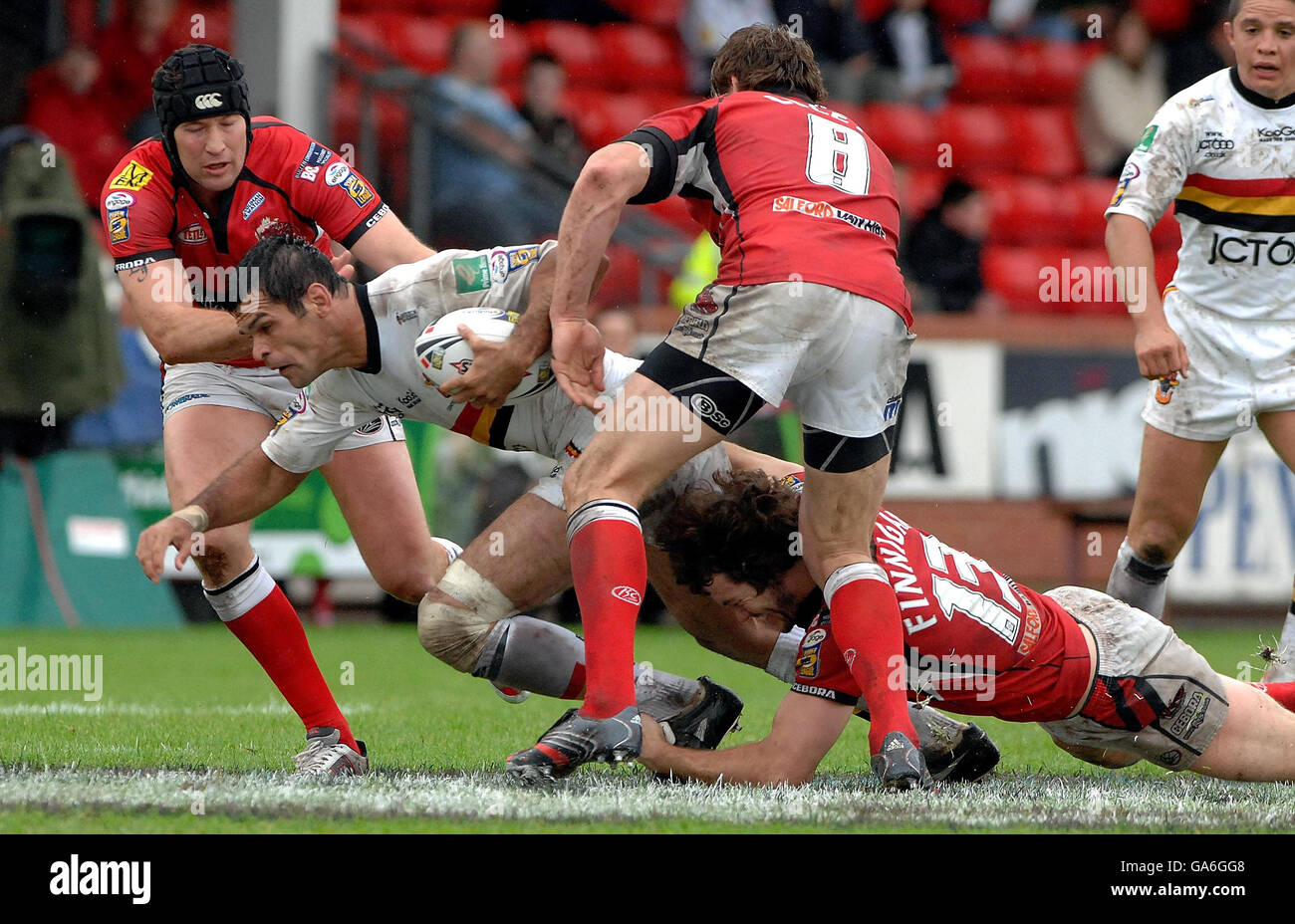 Full length action tackling falling ball mangrk hi-res stock ...