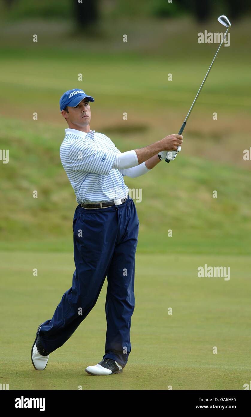 Jonathan Byrd in action during The Open Championship at the Carnoustie ...