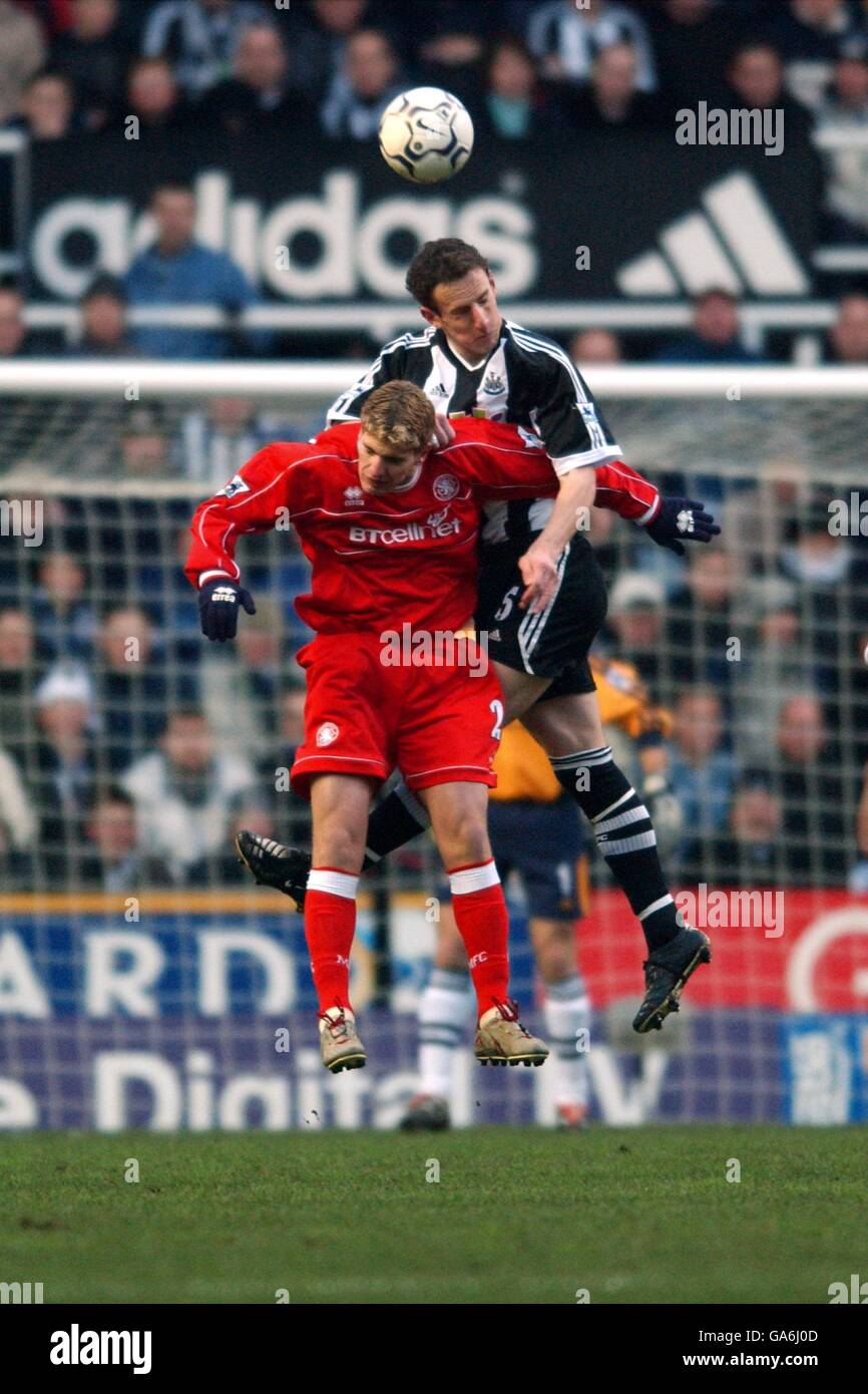 Middlesbrough's Carlos Marinelli battles for possession of the ball ...