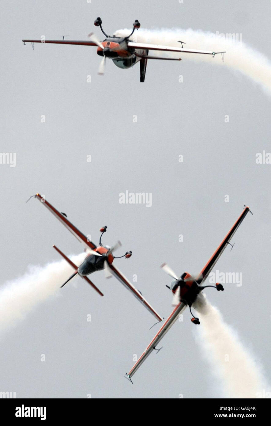 The Blades display team fly over East Fortune in Scotland during the ...