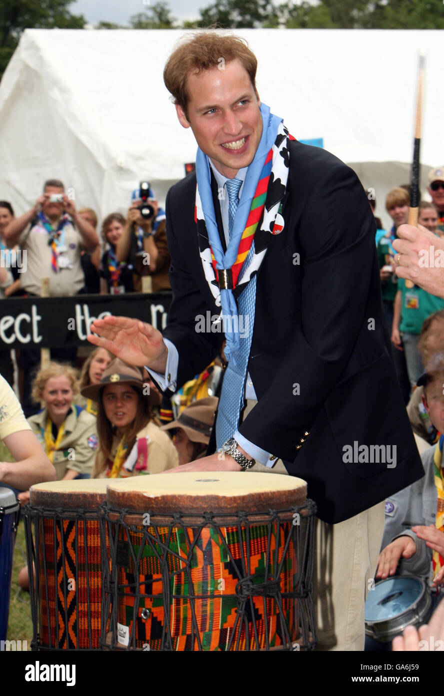 HRH Prince William joins in with traditional scout games during the ...