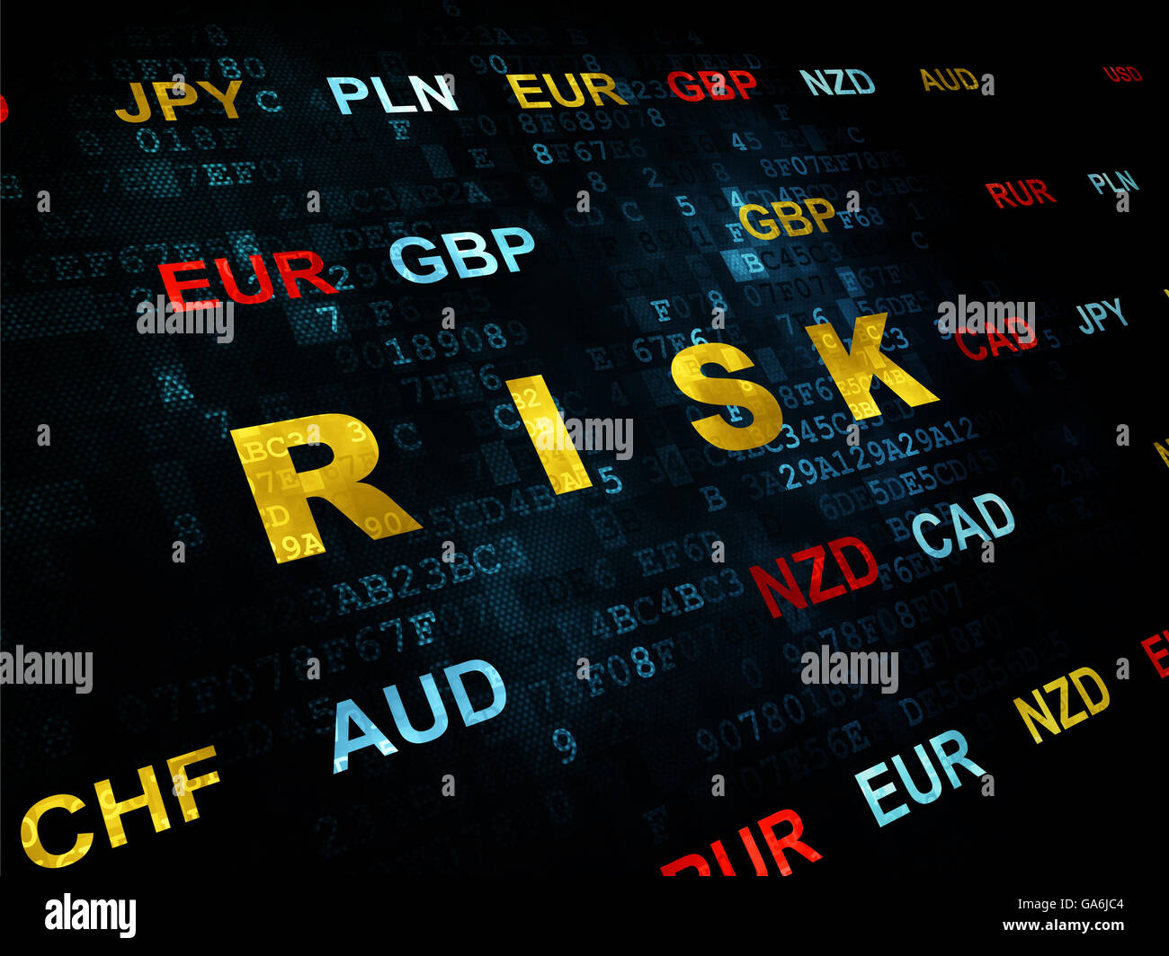 Finance concept: Risk on Digital background Stock Photo - Alamy
