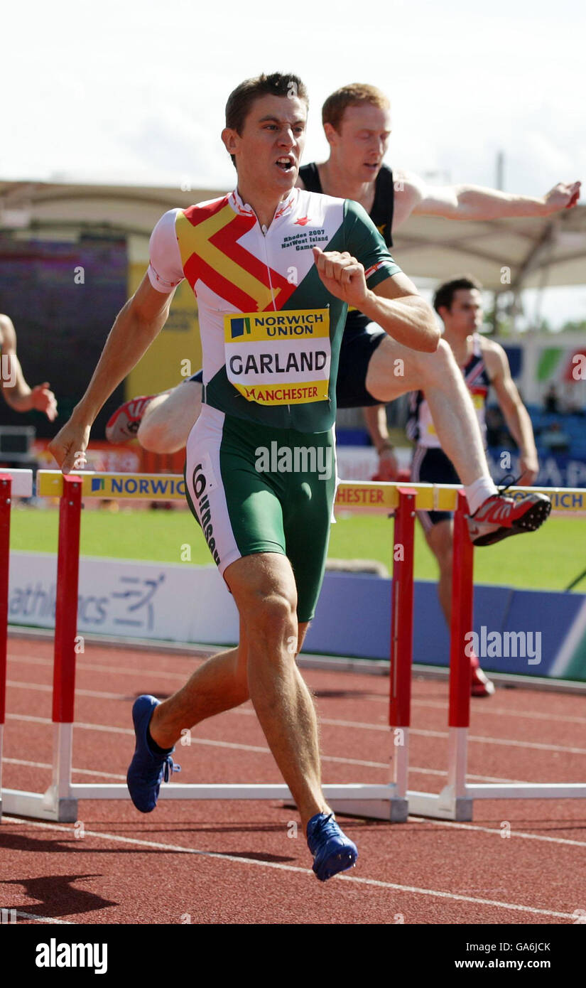 Full length action winner running garland norwich union england mangsn ...