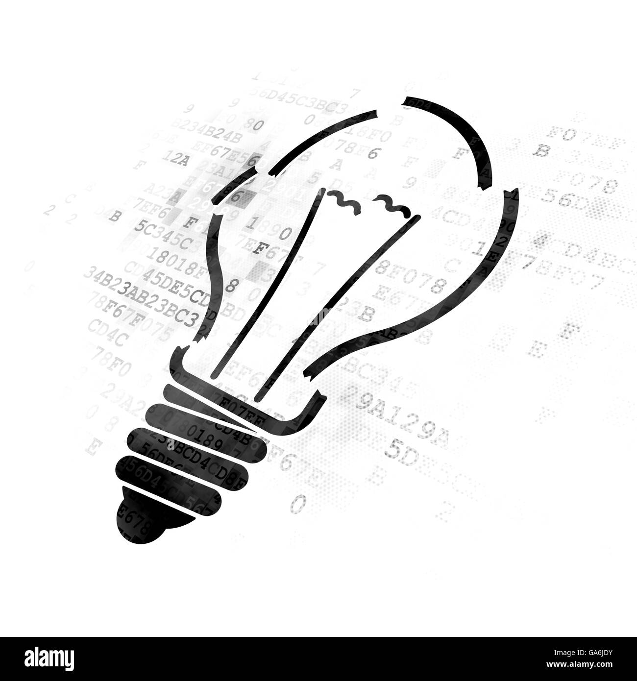 Finance concept: Light Bulb on Digital background Stock Photo - Alamy