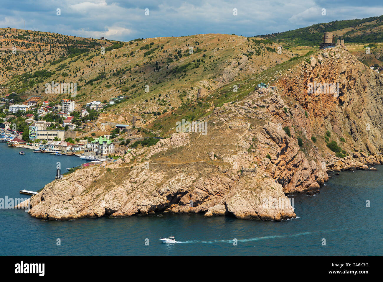 Genoese fortress Cembalo built beginning in 1357 Stock Photo - Alamy
