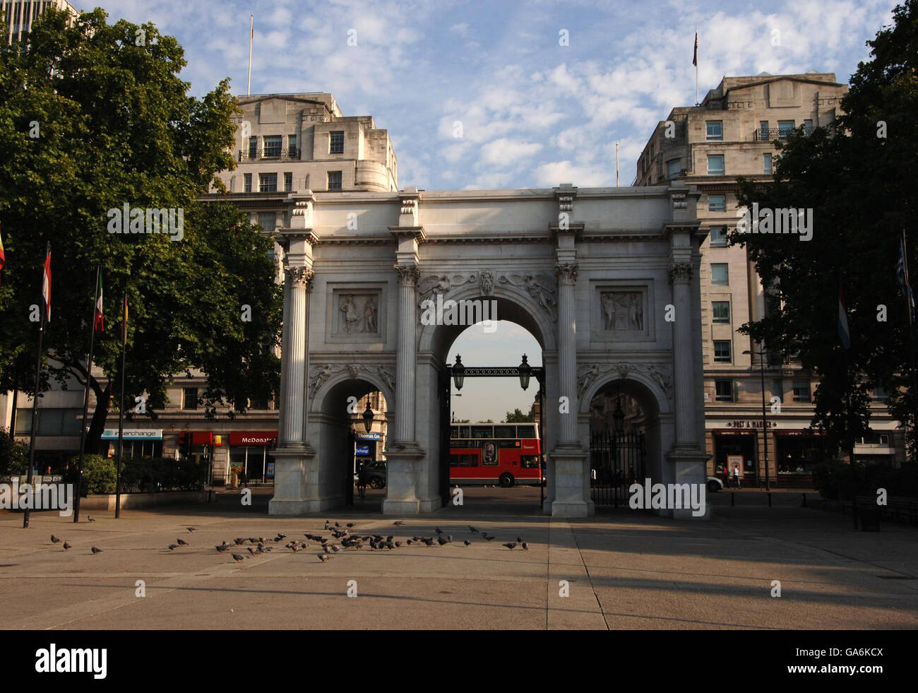 A general view of Marble Arch, the famous landmark in Central London ...