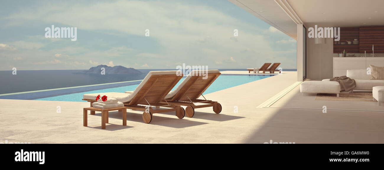 luxury swimming pool. color edit.3d rendering Stock Photo - Alamy