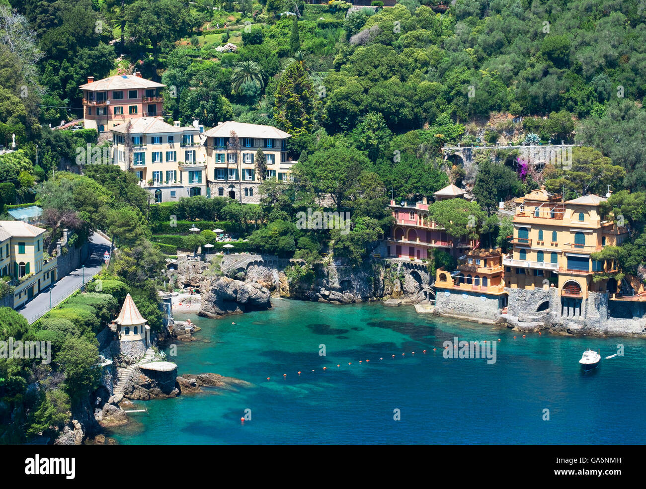 secluded hotels and apartments just outside of Portofino, Italy Stock ...