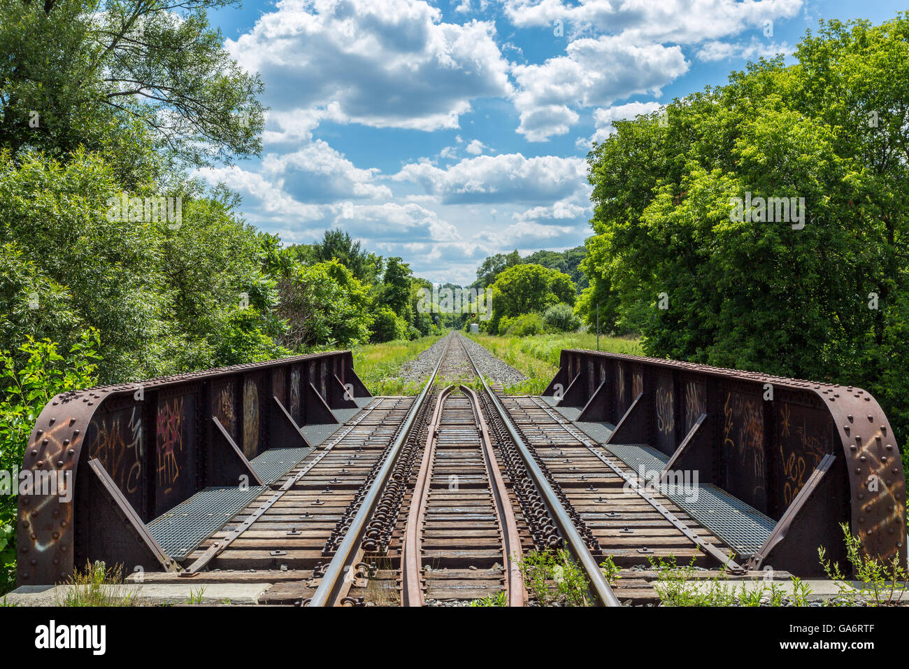 Railway on a bridge Stock Photo - Alamy