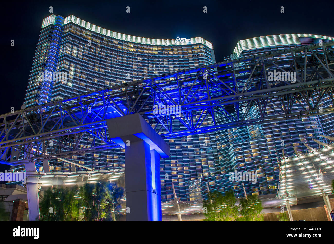 Aria resort sign hi-res stock photography and images - Alamy
