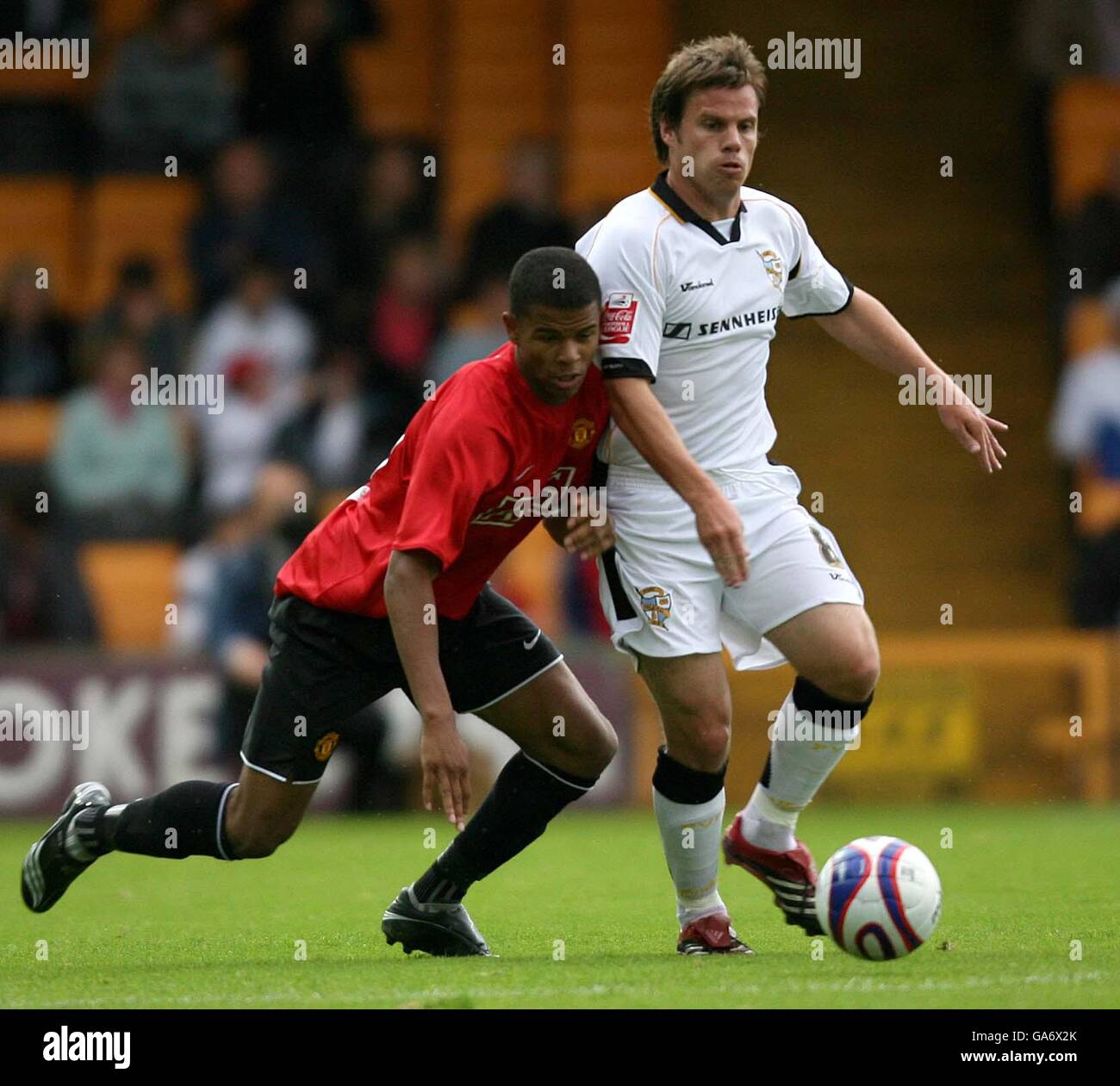 Soccer friendly port vale v manchester united vale park hi-res stock ...
