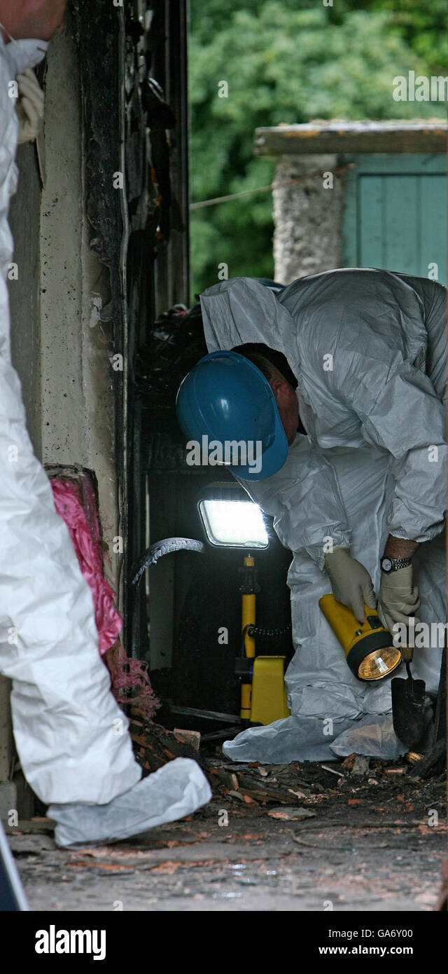 Forensics at the scene of a house fire on Oranmore Road, Ballyfermot ...