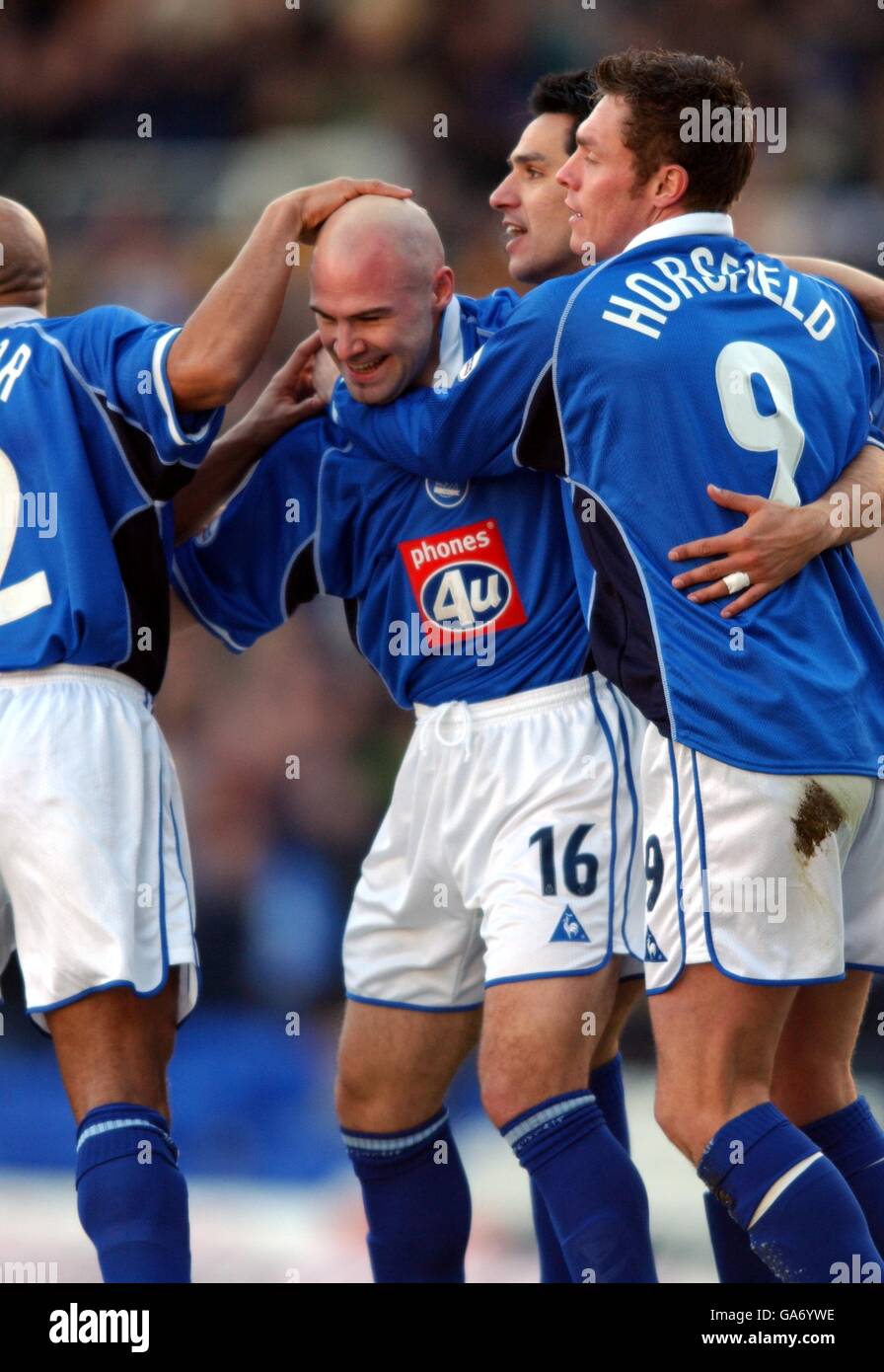 Birmingham City players congratulate Tommy Mooney after scoring the ...