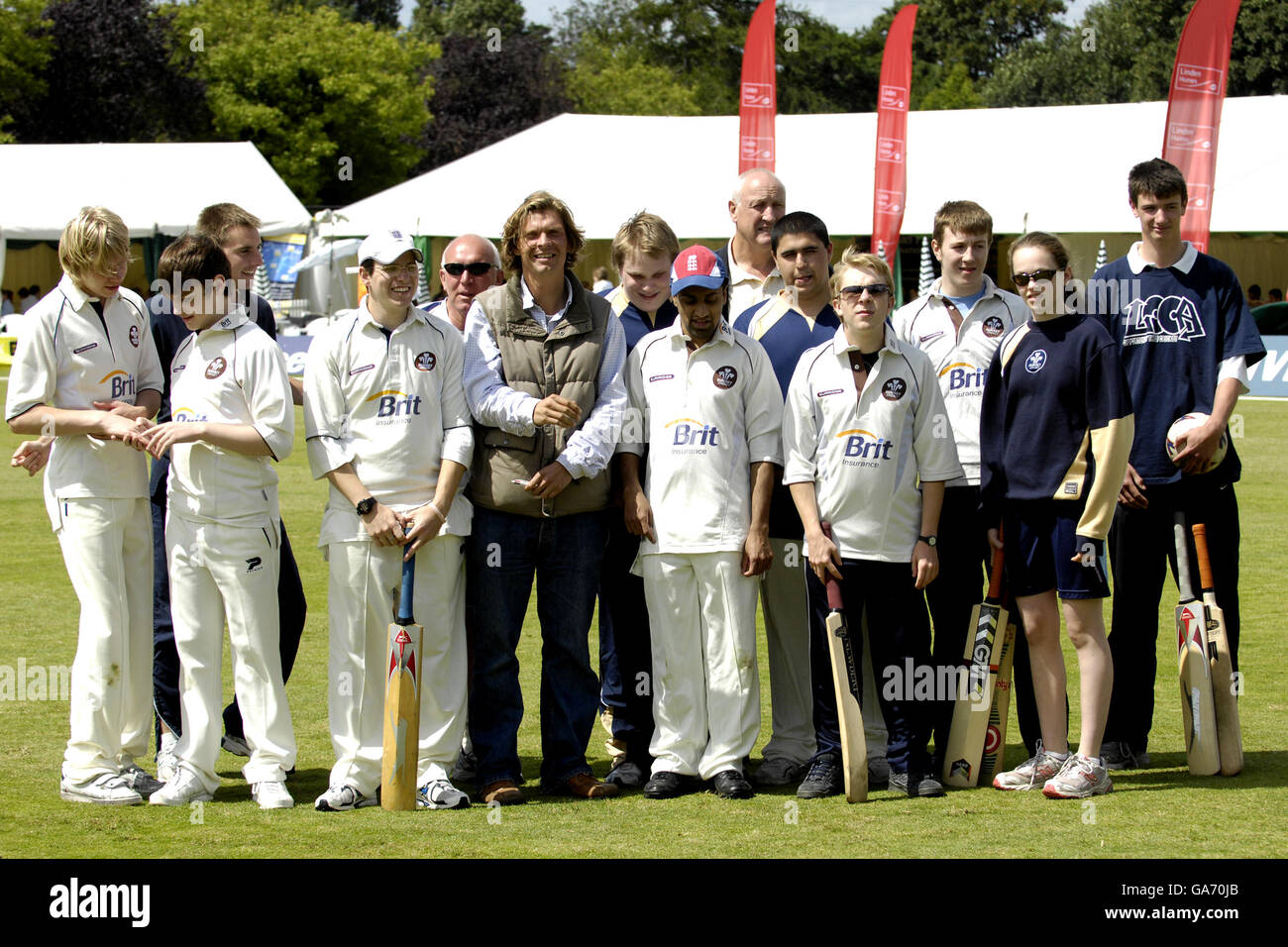 Kids who took part in a blind cricket match at the lunch break pose for ...