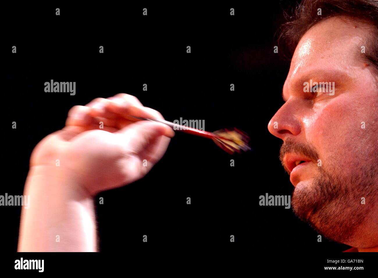 Peter Manley in action in the final of the World Darts Championships ...