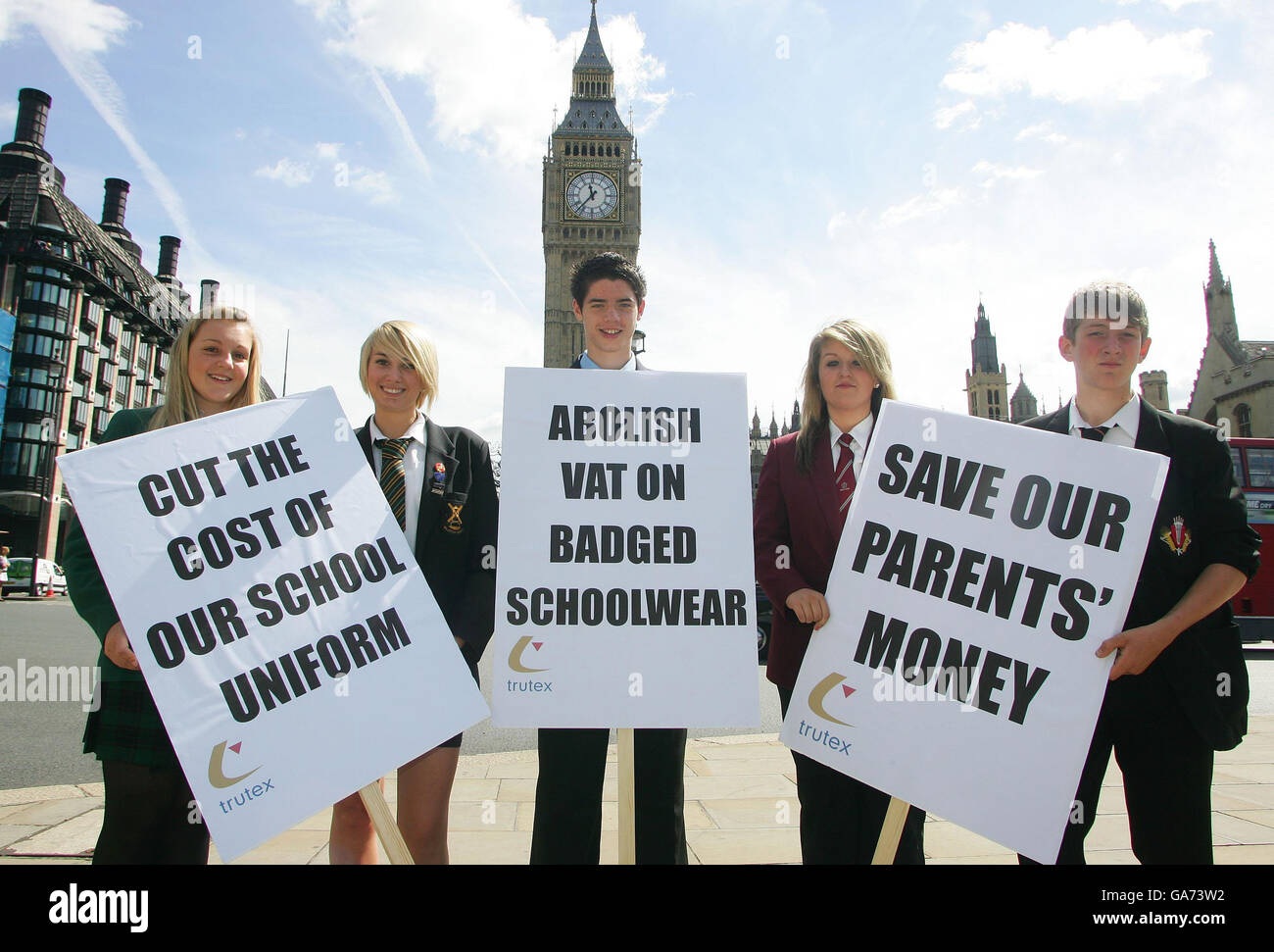 Schoolchildren protest in Parliament Square, Westminster, London, after ...