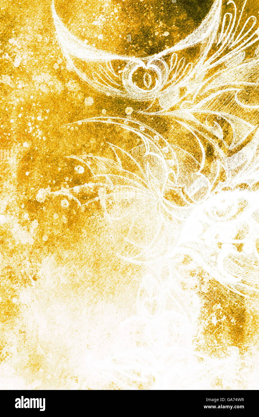 white ornamental filigran drawing. Sepia color effect Stock Photo - Alamy