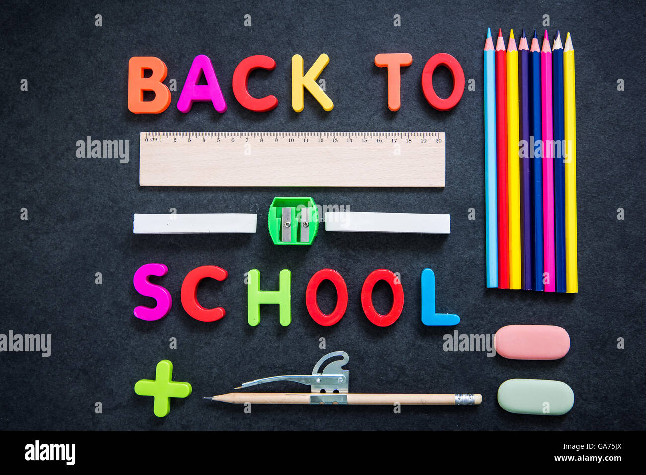 School back schooling learning supplies hi-res stock photography and ...