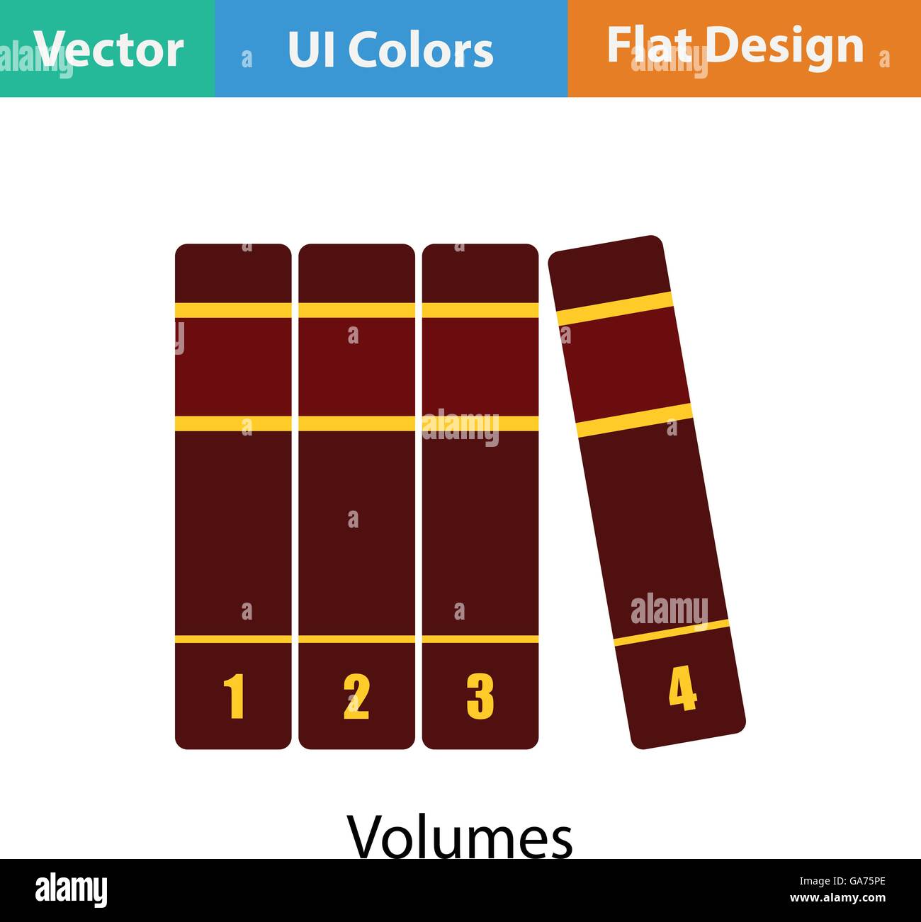 Books volumes icon. Flat color design. Vector illustration Stock Vector ...