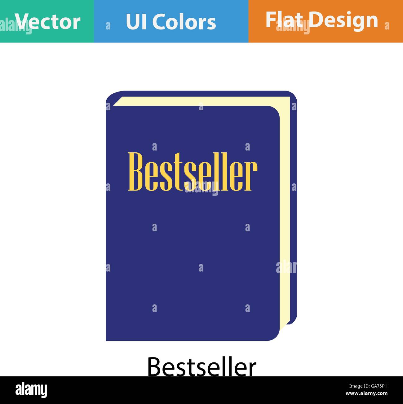 Bestseller book icon. Flat color design. Vector illustration Stock ...