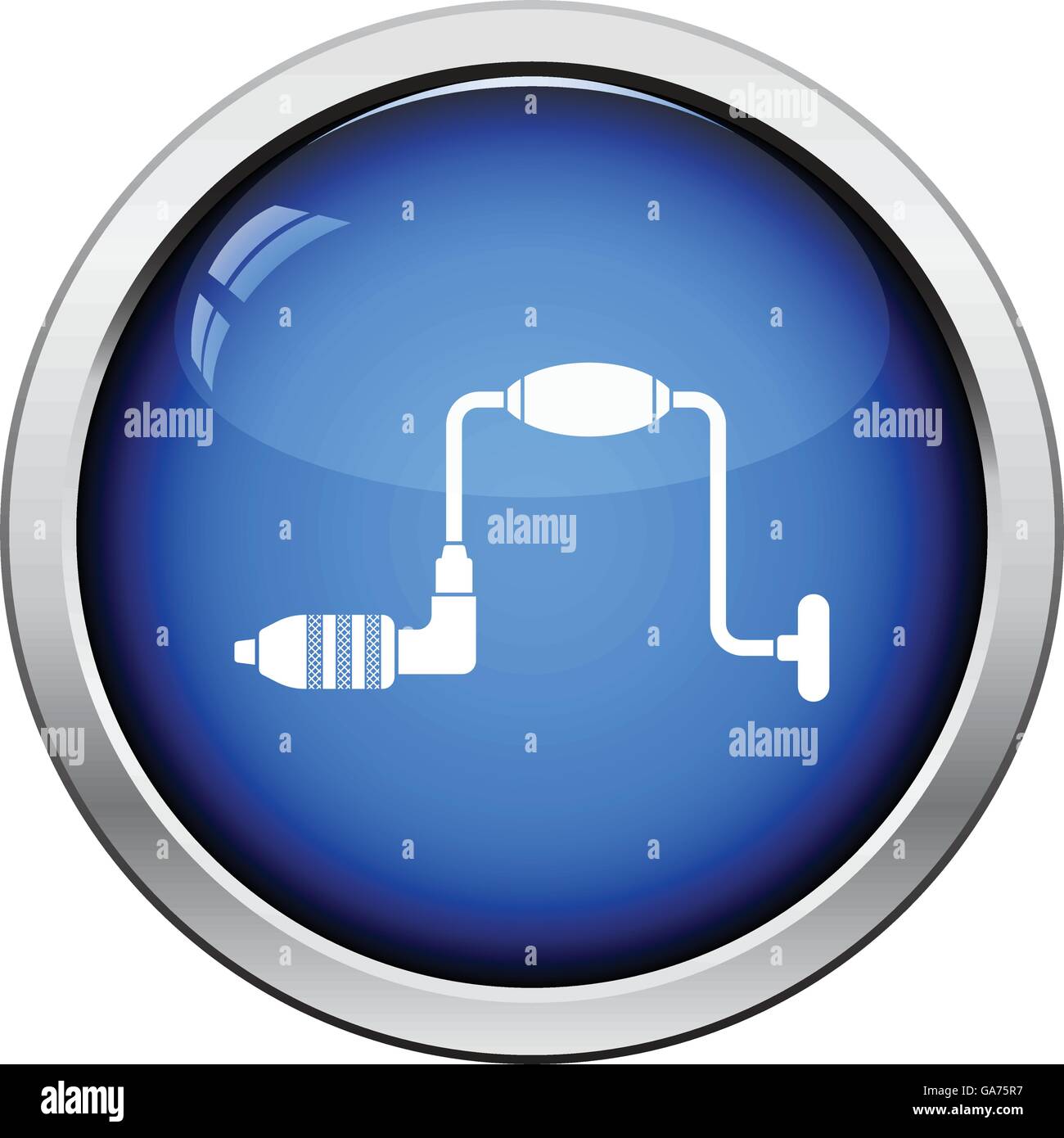 Icon of auger. Glossy button design. Vector illustration Stock Vector ...