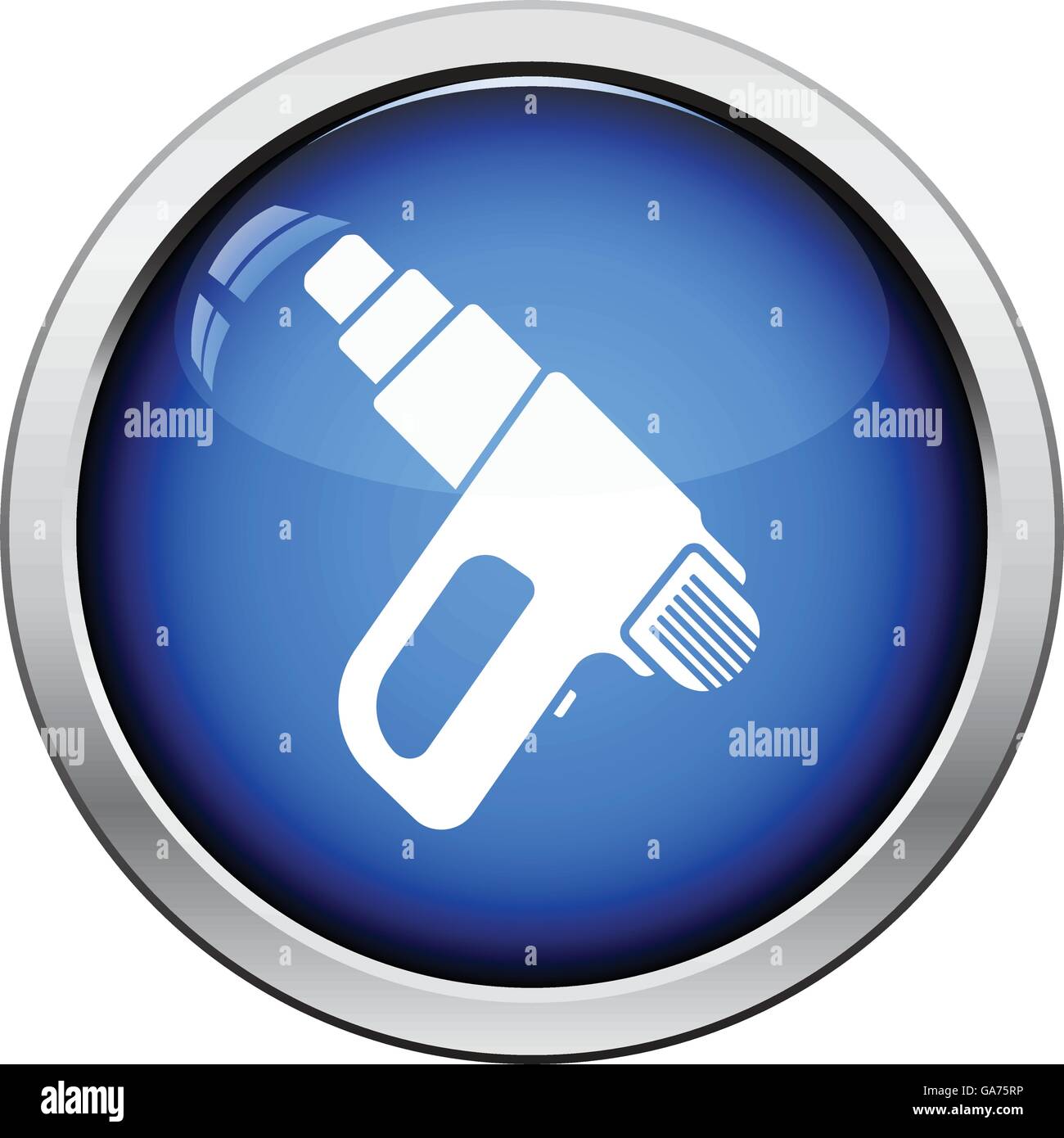Icon of electric industrial dryer. Glossy button design. Vector ...