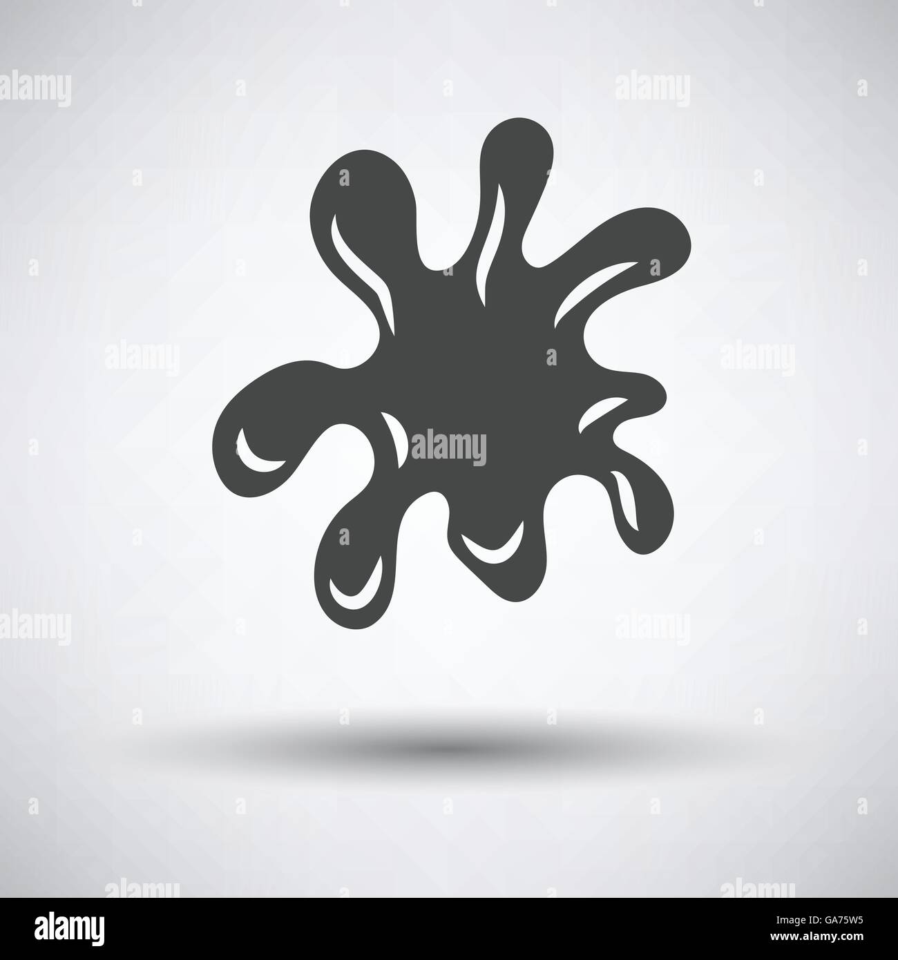 Paint blot icon on gray background, round shadow. Vector illustration ...