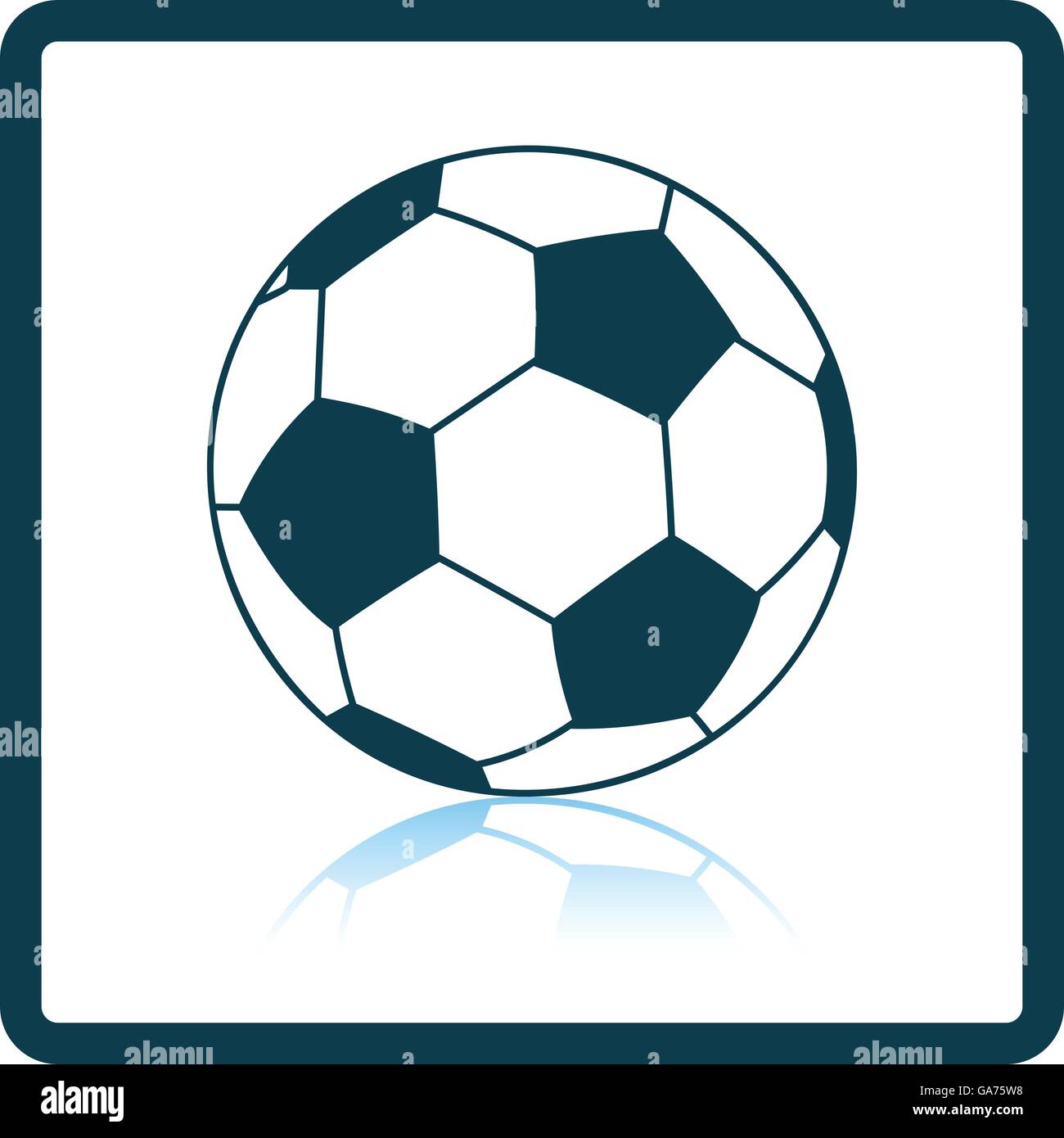 Icon of football ball. Shadow reflection design. Vector illustration ...