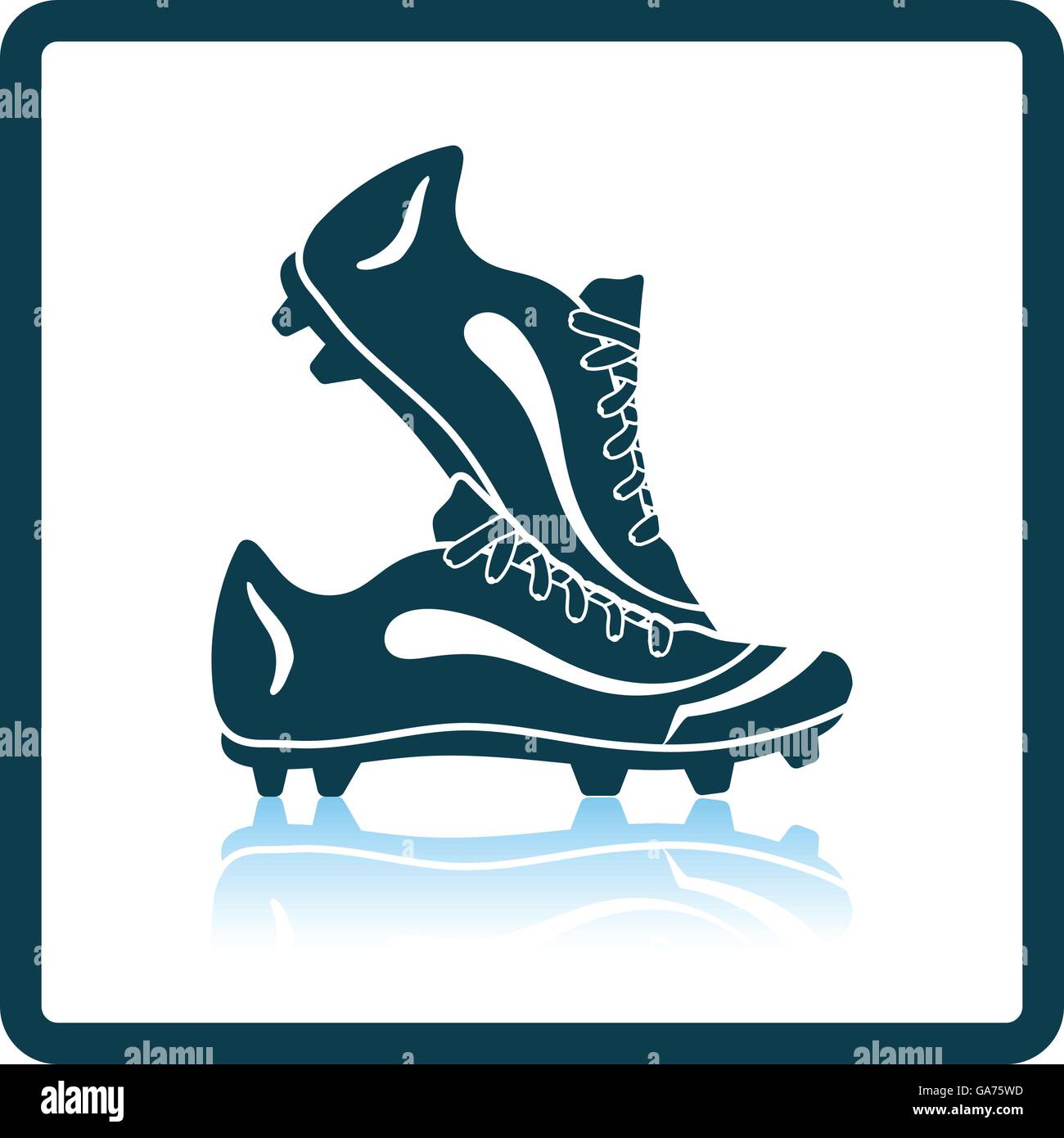 Icon of football boots. Shadow reflection design. Vector illustration ...