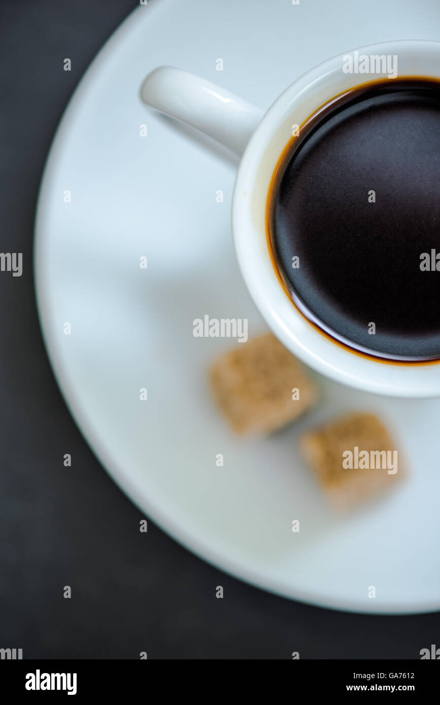 strong espresso coffee shot, overhead close view Stock Photo - Alamy